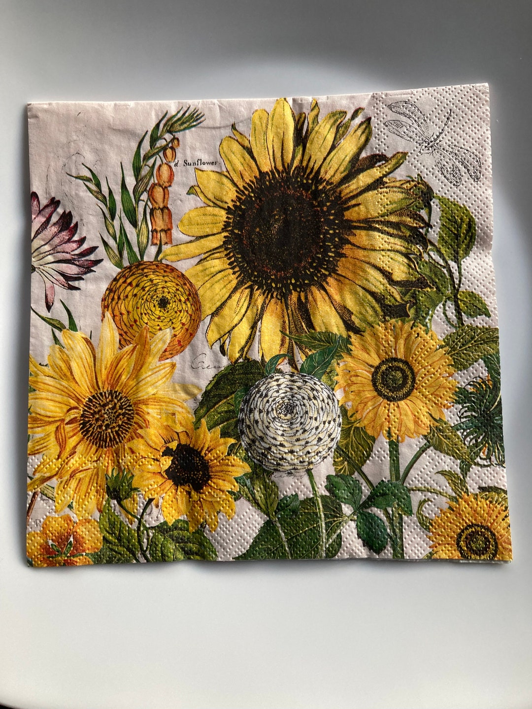 FREE SHIP Decorative Tissue Luncheon Napkin sunflowers - Etsy