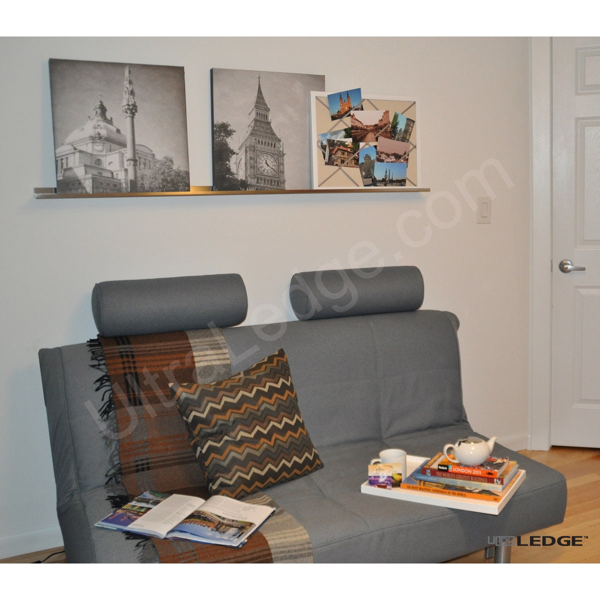 White 2" Deep Ultraledge(r) Picture Ledge / Wall Art Display / Floating ...