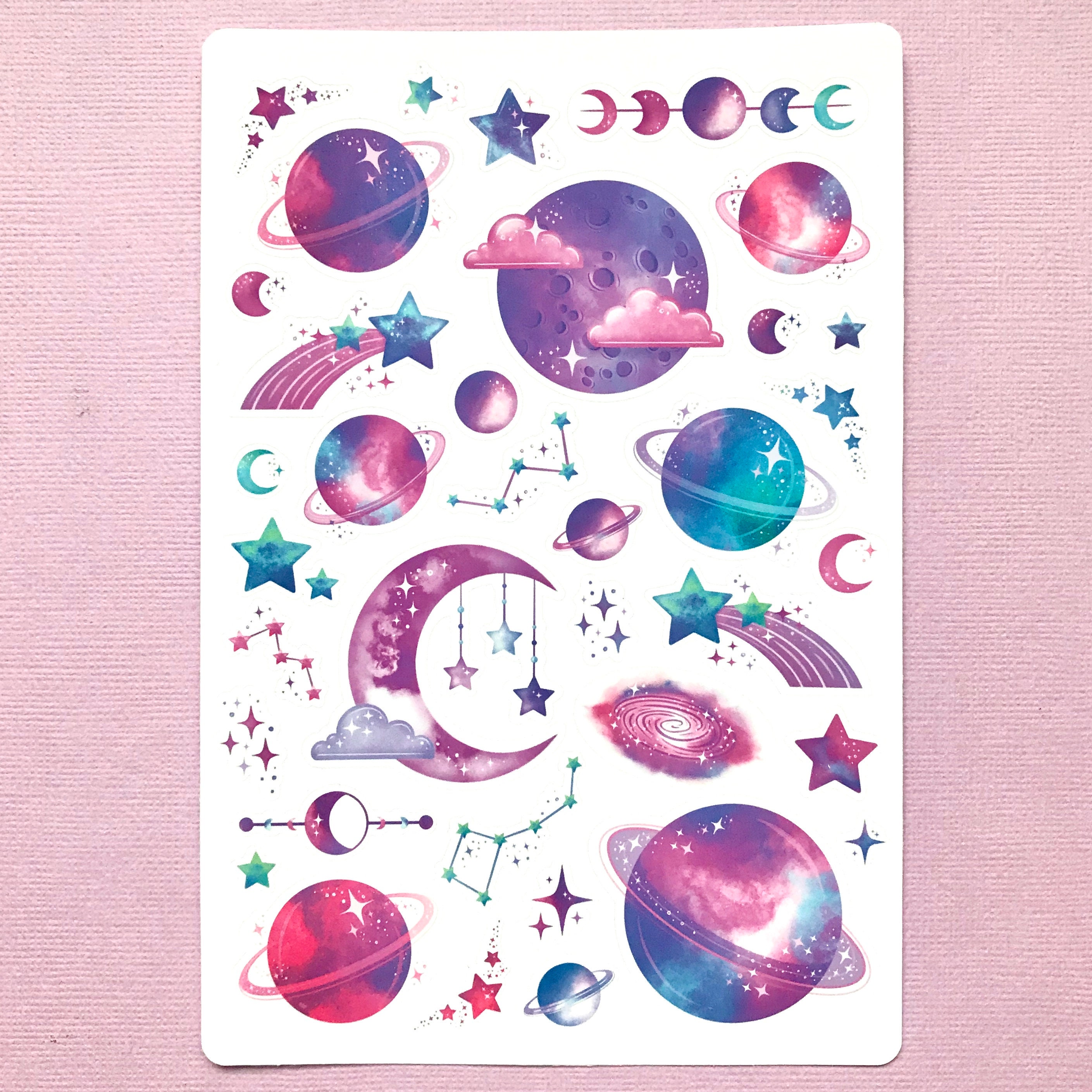 Celestial Sticker Sheet Planet | Etsy