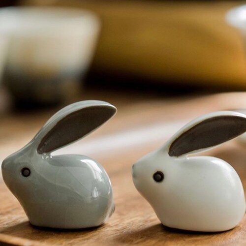 Miniature Ceramic Rabbit Bunny Animal Cute Little Funny Small | Etsy