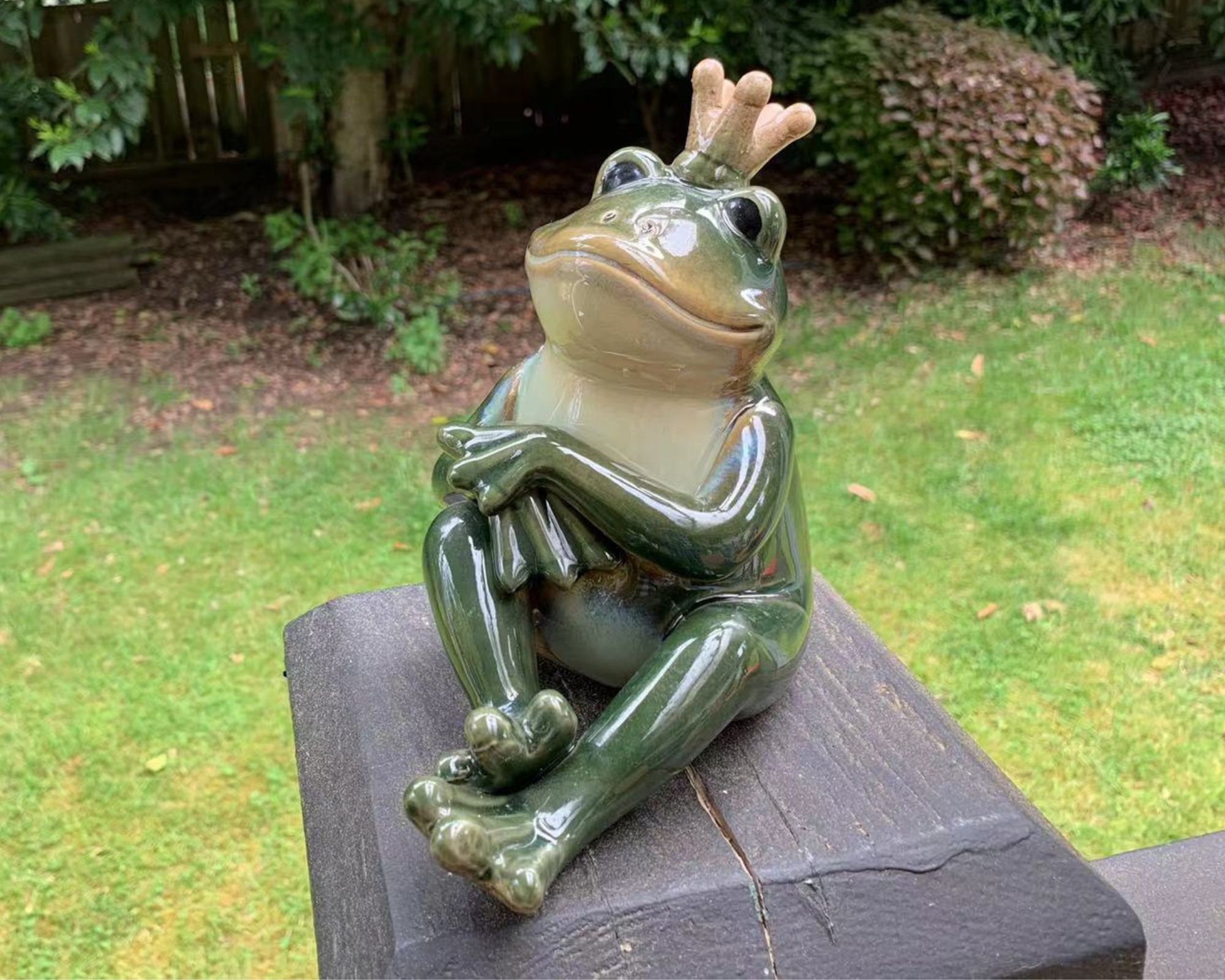 Garden Frog Statue Ceramic Frog Garden Decoration Cute - Etsy
