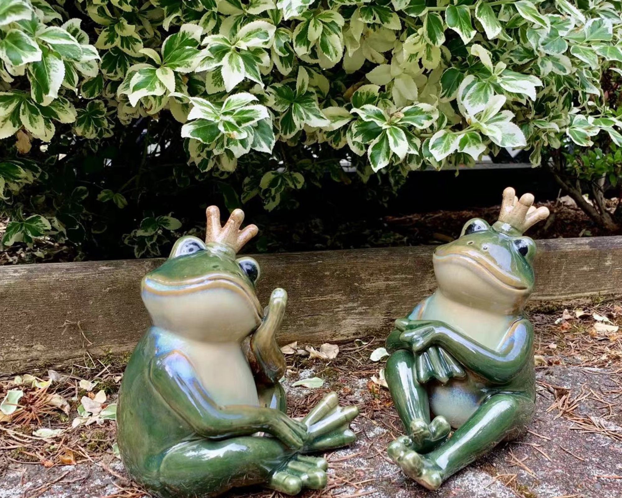Garden Frog Statue Ceramic Frog Garden Decoration Cute - Etsy