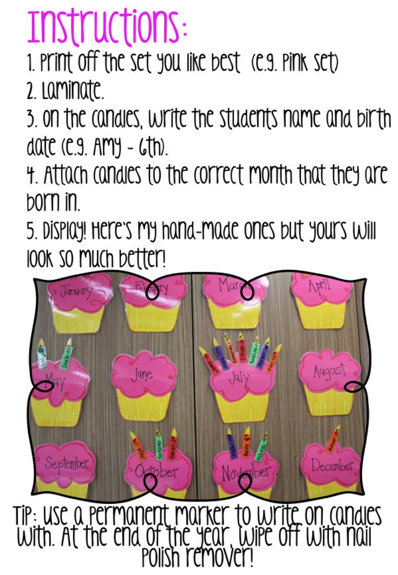 Birthday Chart Cupcakes Birthday Organizer Birthday Board - Etsy Australia