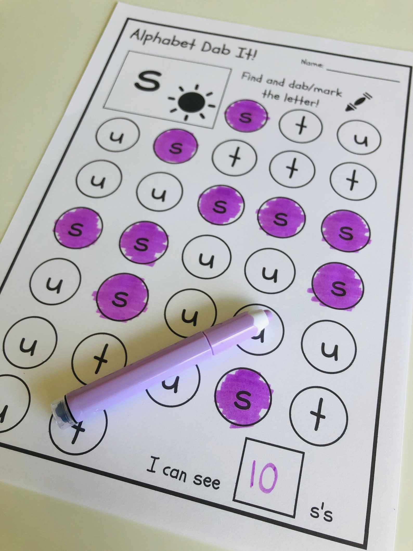 Alphabet Dab It Lowercase Letters ABC Bingo School Worksheets ABC Game ...