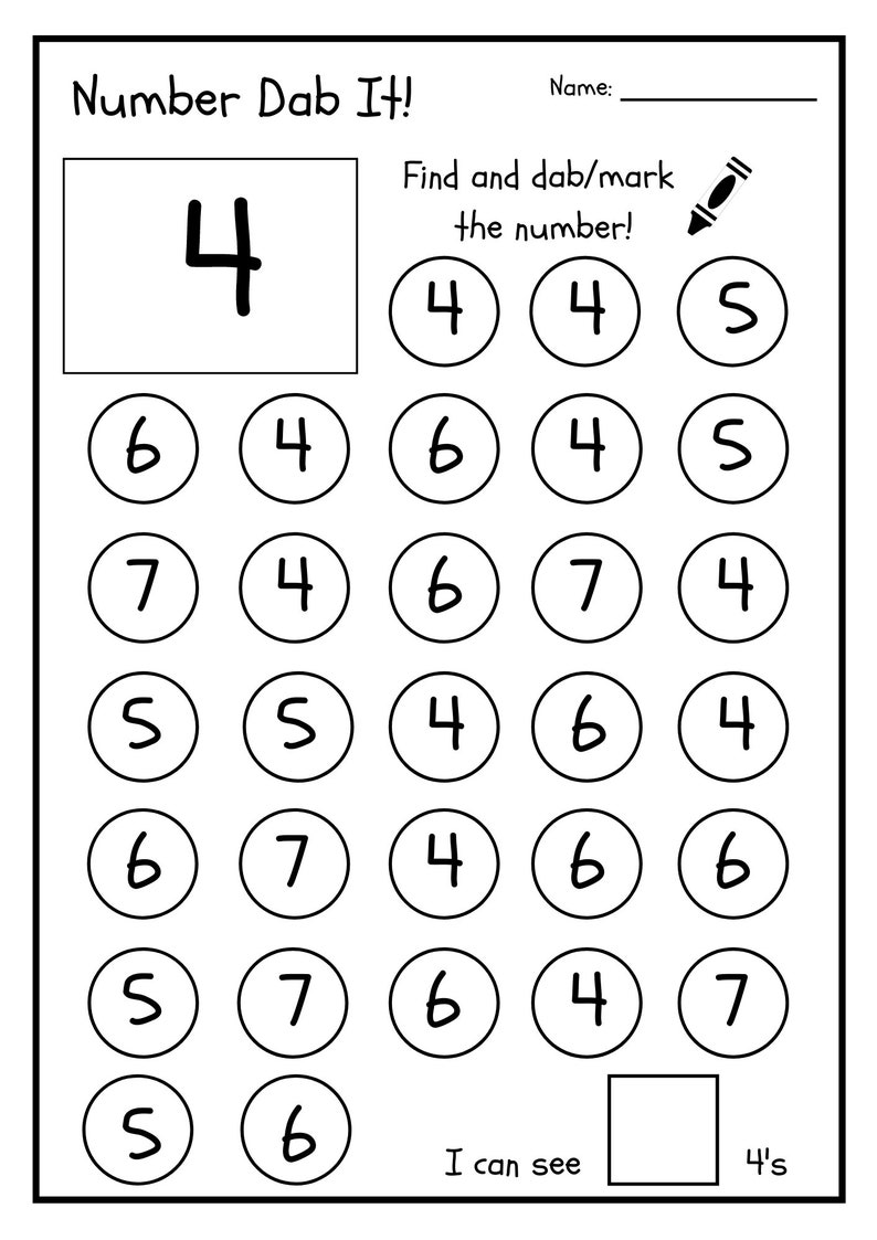 Number Dab It Numbers 1 10 Bingo School Worksheets - Etsy Canada