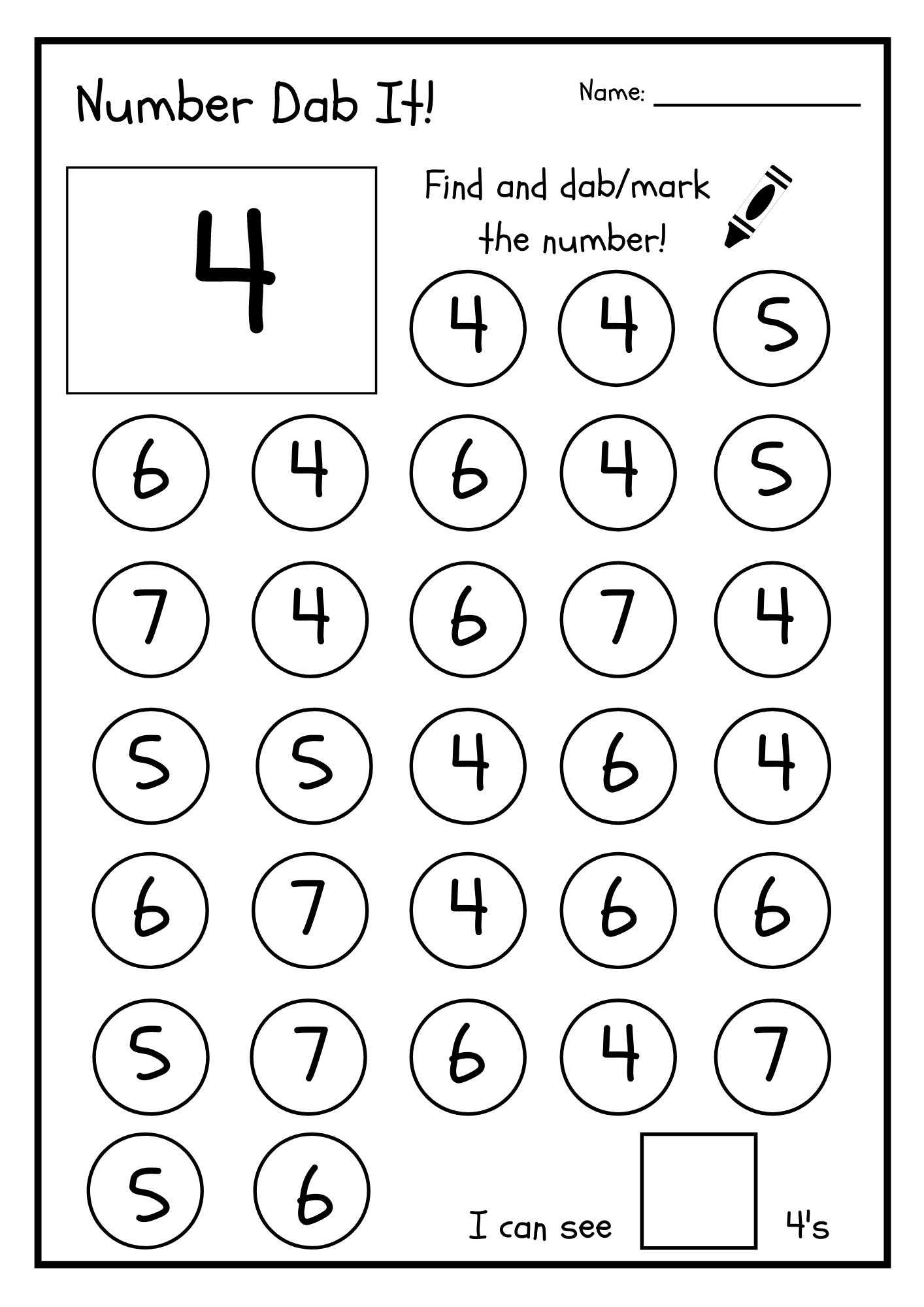Number Dab It Numbers 1 10 Bingo School Worksheets - Etsy Canada