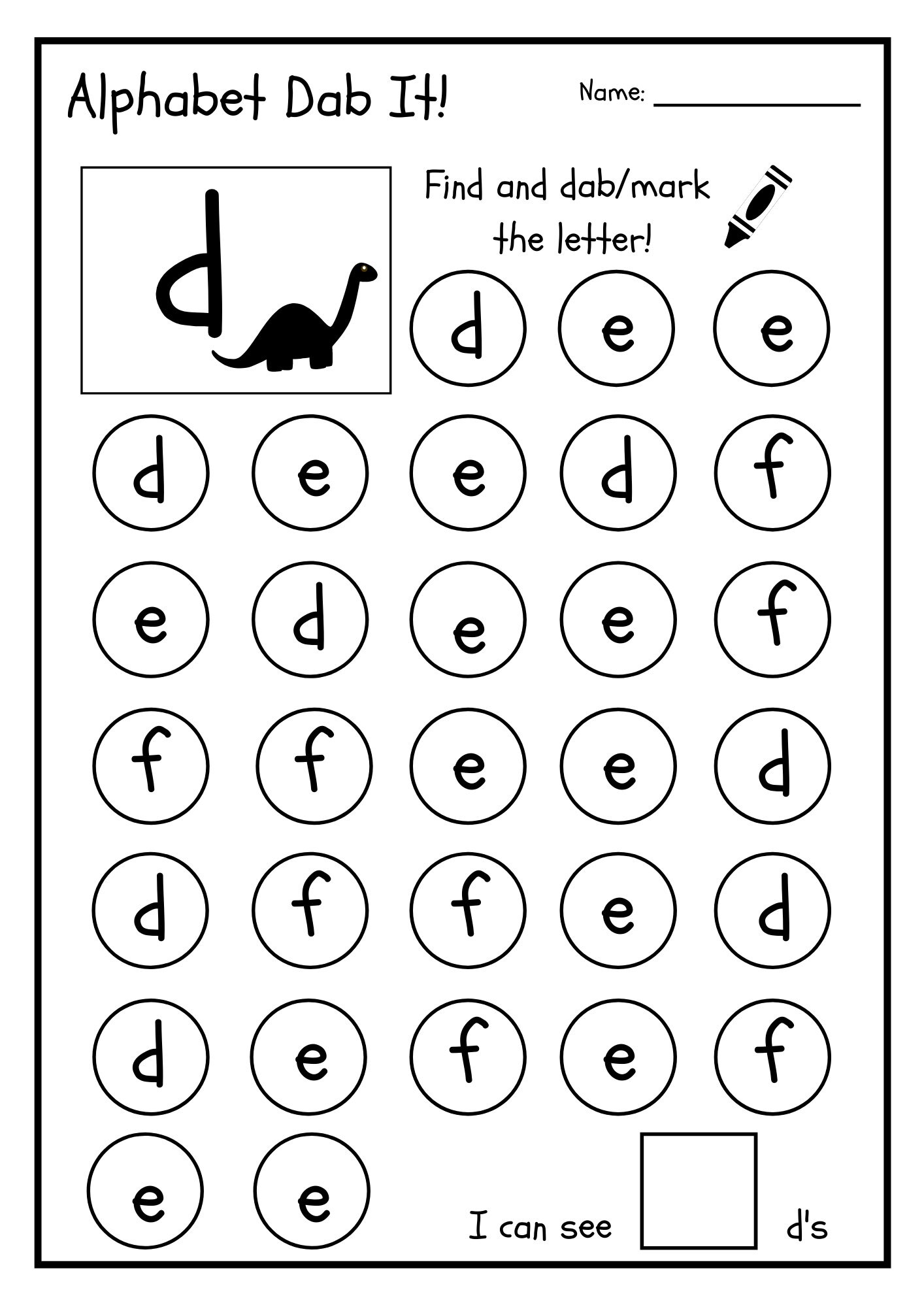 Alphabet Dab It Lowercase Letters ABC Bingo School Worksheets ABC Game ...