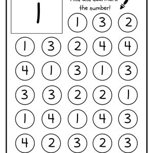 Number Dab It Numbers 1 10 Bingo School Worksheets - Etsy Canada
