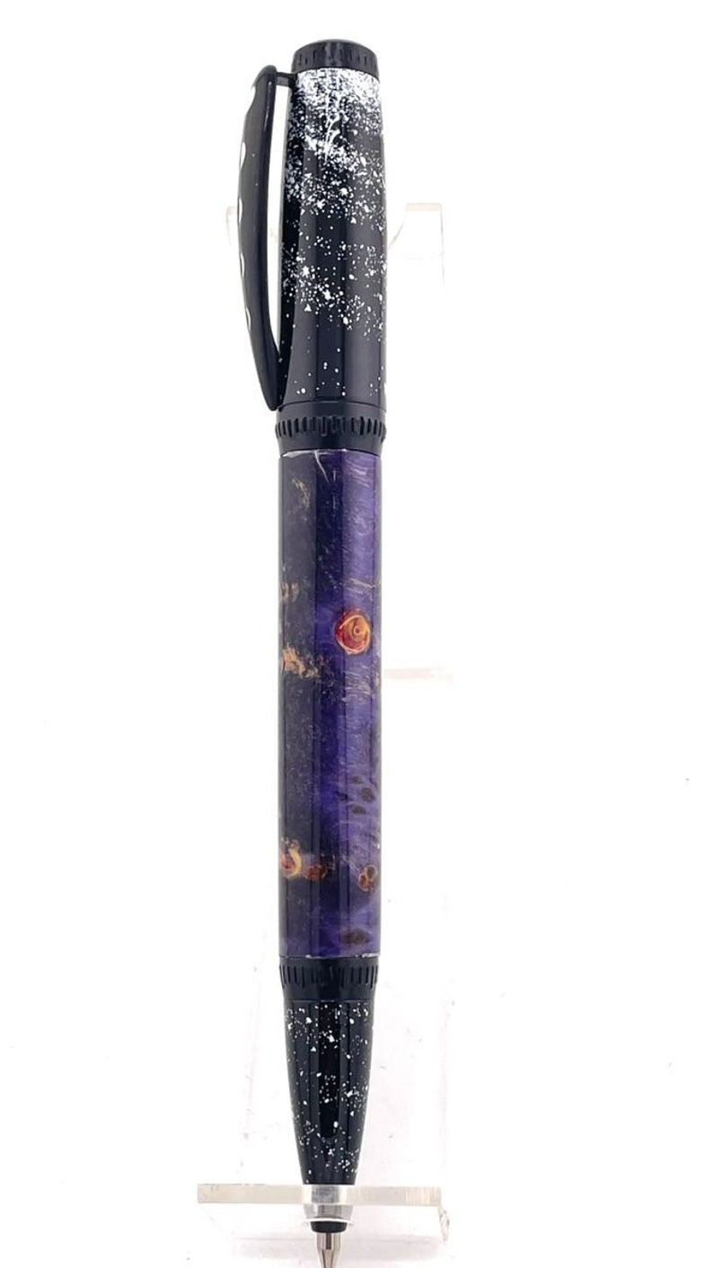 Moon Twist Pen With Dye Stabilized Black Ash Burl in Black - Etsy