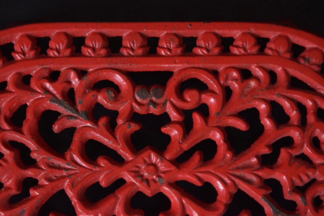 Ancien Sous-Plat en Fonte Rouge Vif Bel État 1960. - Etsy France