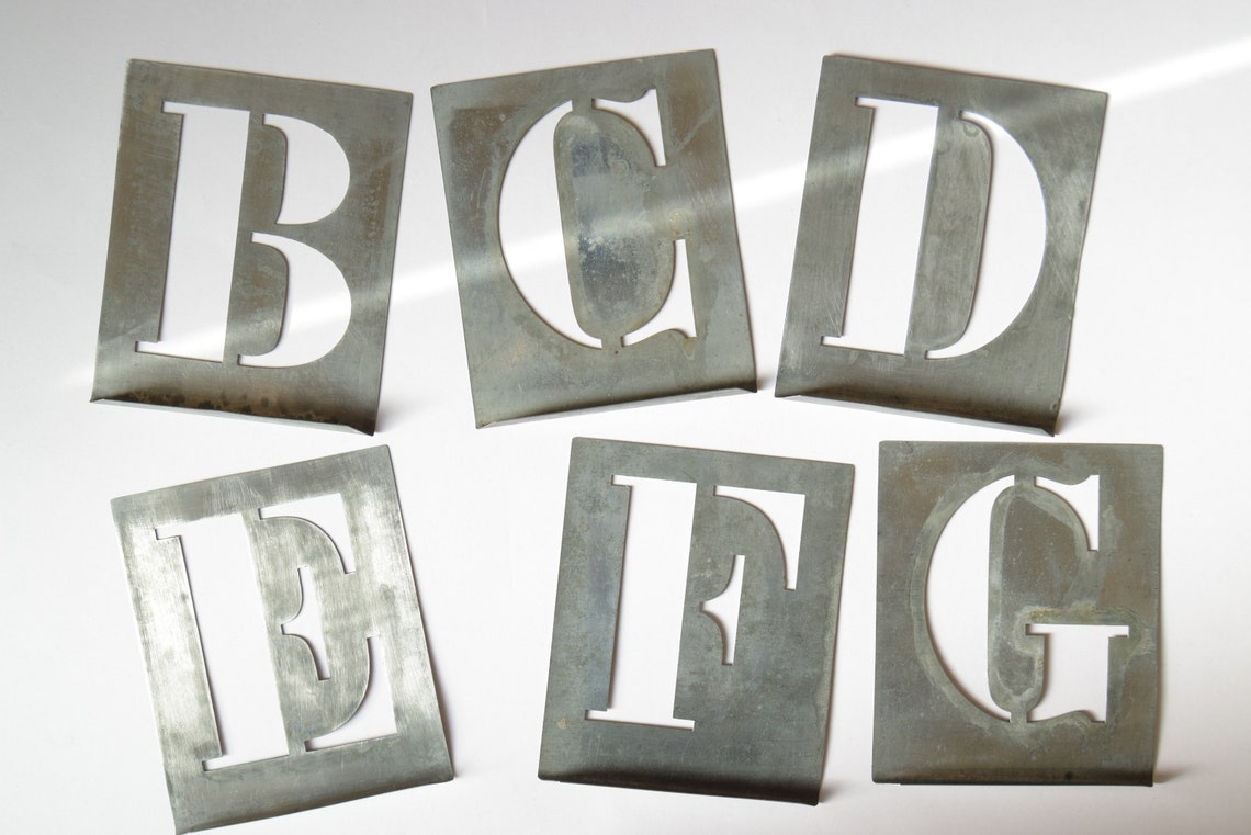 Lettres en Zinc Alphabet complet Pochoir 1960. - Etsy France