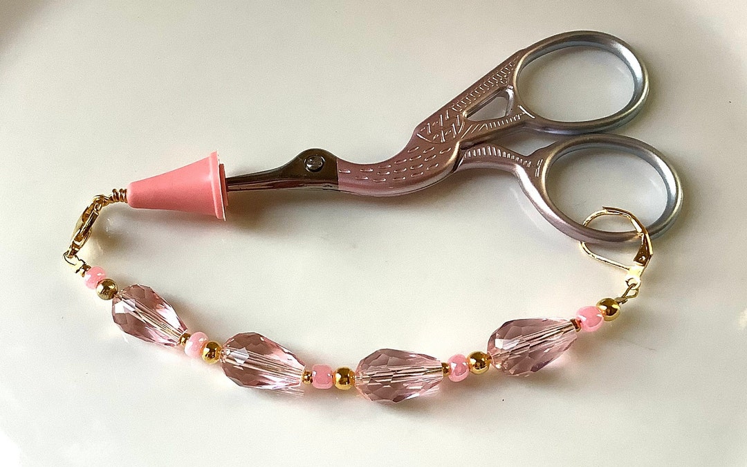 Pink Crystal Scissor Fob, Scissor Keeper, Scissor Tip Minder, Stork ...