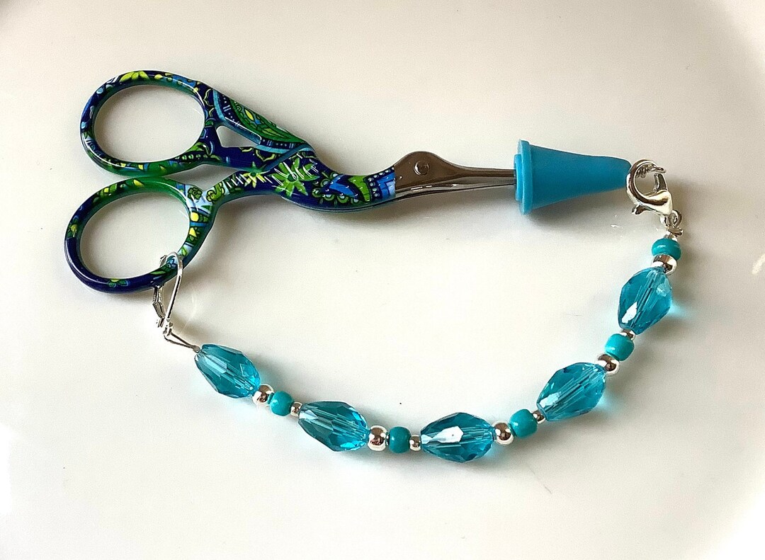 Blue Crystal Scissor Fob, Scissor Keeper, Scissor Tip Minder, Stork ...