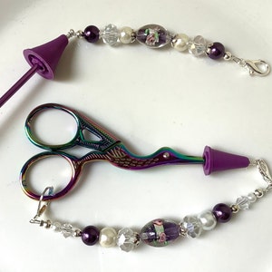 Crochet Gift Set, Purple Scissor and Crochet Fob Set, Scissor and ...