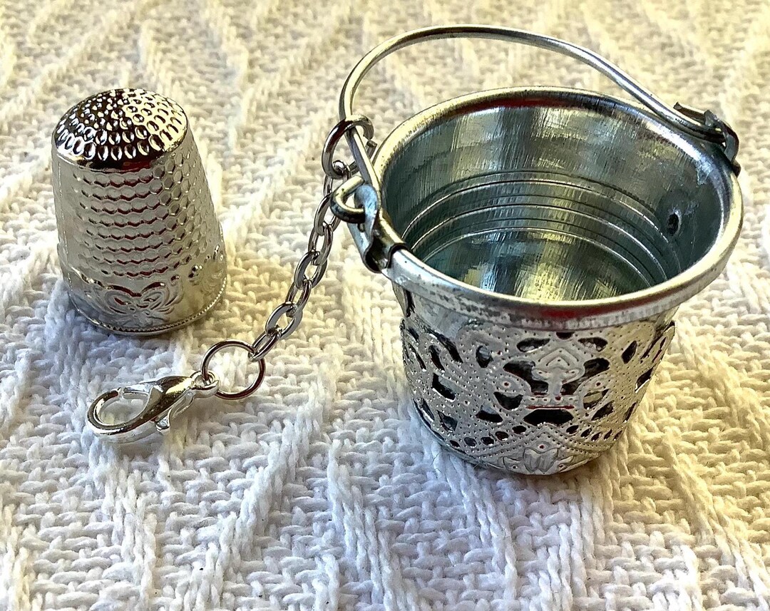 Victorian Style Thimble Bucket: Felt-lined Thimble Holder, Chatelaine ...