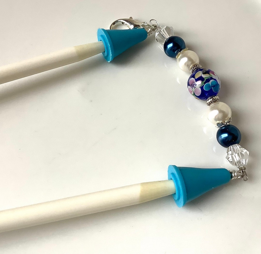 Blue Flower Stitch Stoppers, Needle End Protector, Needle Tip Protector ...