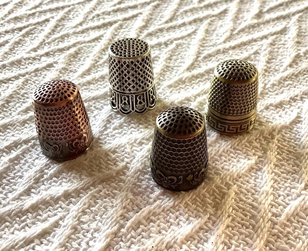 Vintage Style Thimbles, Bronze Thimble, Silver Thimble, Red Copper ...
