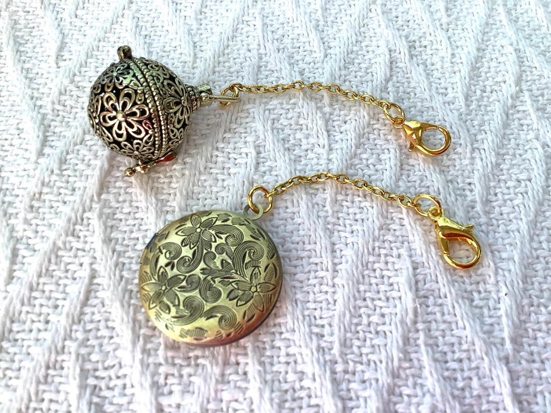 2 Victorian Style Chatelaine Tools, Brass Vintage Style Sewing Tools ...