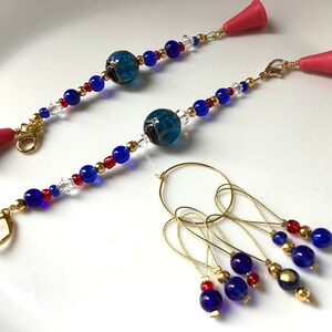 Reduced Price Set of Blue Scissor Fob, Stitch Stoppers & Stitch Markers ...