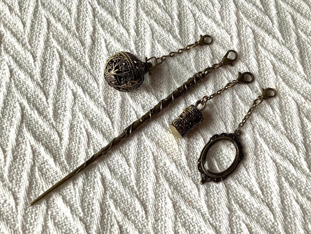 4 Victorian Style Bronze Chatelaine Tools, Bronze Vintage Style Sewing ...