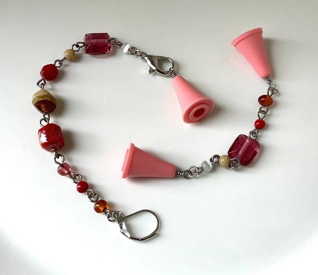 Knitting Gift Set Pink Scissor Fob & Stitch Stopper Set - Etsy