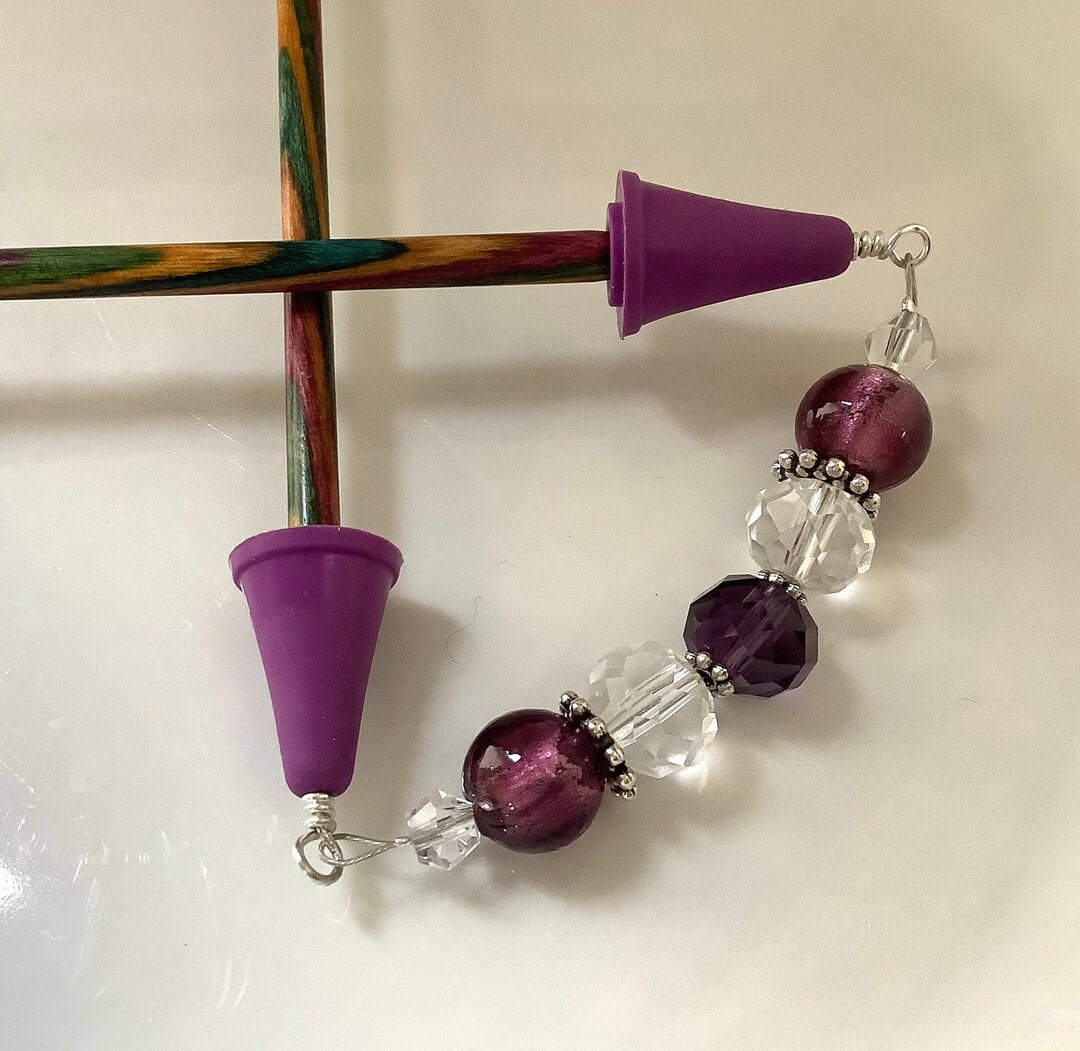 Purple Stitch Stoppers, Set of Stitch Stopper, Stitch Markers, Needle ...