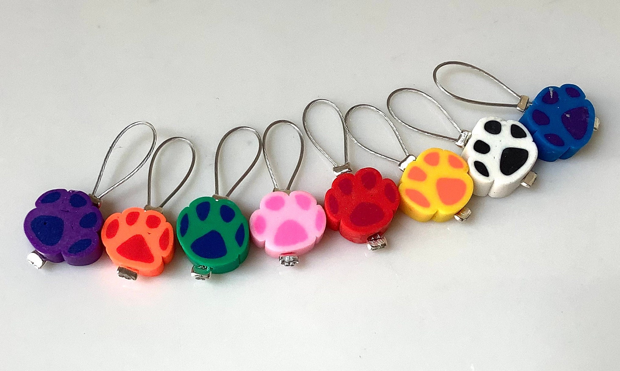 8 Paw Print Stitch Markers Dog Paw Stitch Markers Puppy - Etsy