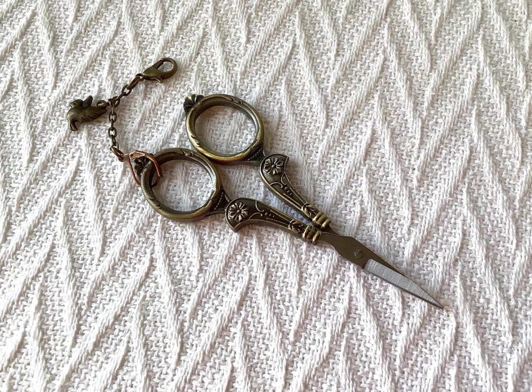Floral Bronze Sewing Scissors: Victorian Style Chatelaine Tool - Etsy
