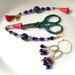 Reduced Price Set of Blue Scissor Fob, Stitch Stoppers & Stitch Markers ...