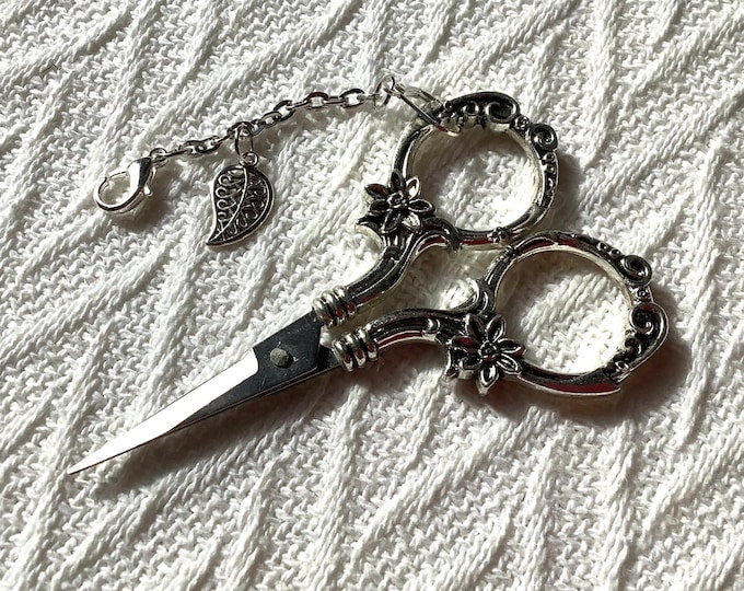 Victorian Style Scissors, Vintage Style Scissors, Chatelaine Scissors, Antique Silver Sewing ...