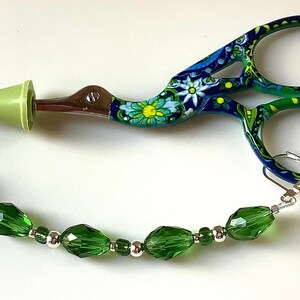 Green Crystal Scissor Fob, Scissor Keeper, Scissor Tip Minder, Stork ...