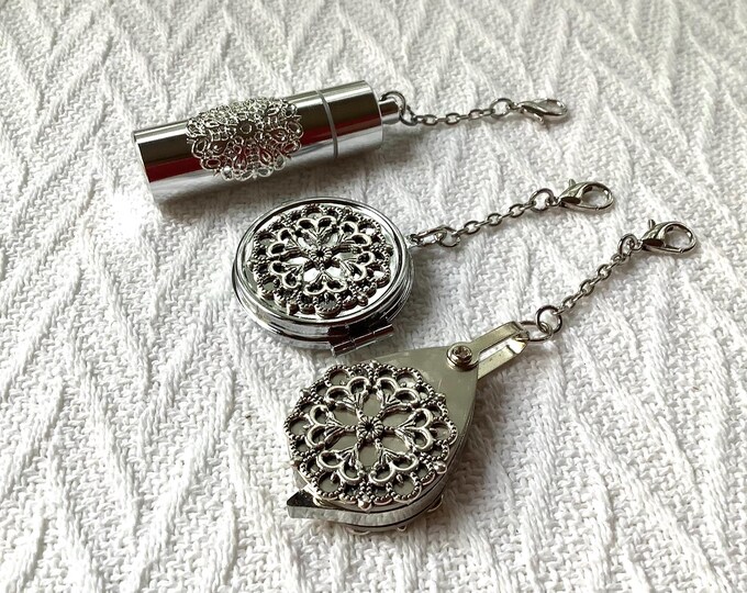 3 Vintage Style Chatelaine Tools, Victorian Style Filigree Sewing Tools ...