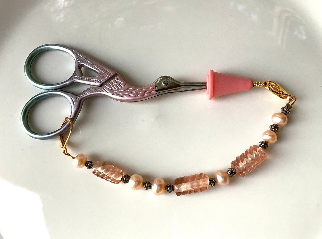 Pink Scissor Fob, Scissor Keeper, Scissor Tip Minder, Stork Scissors ...