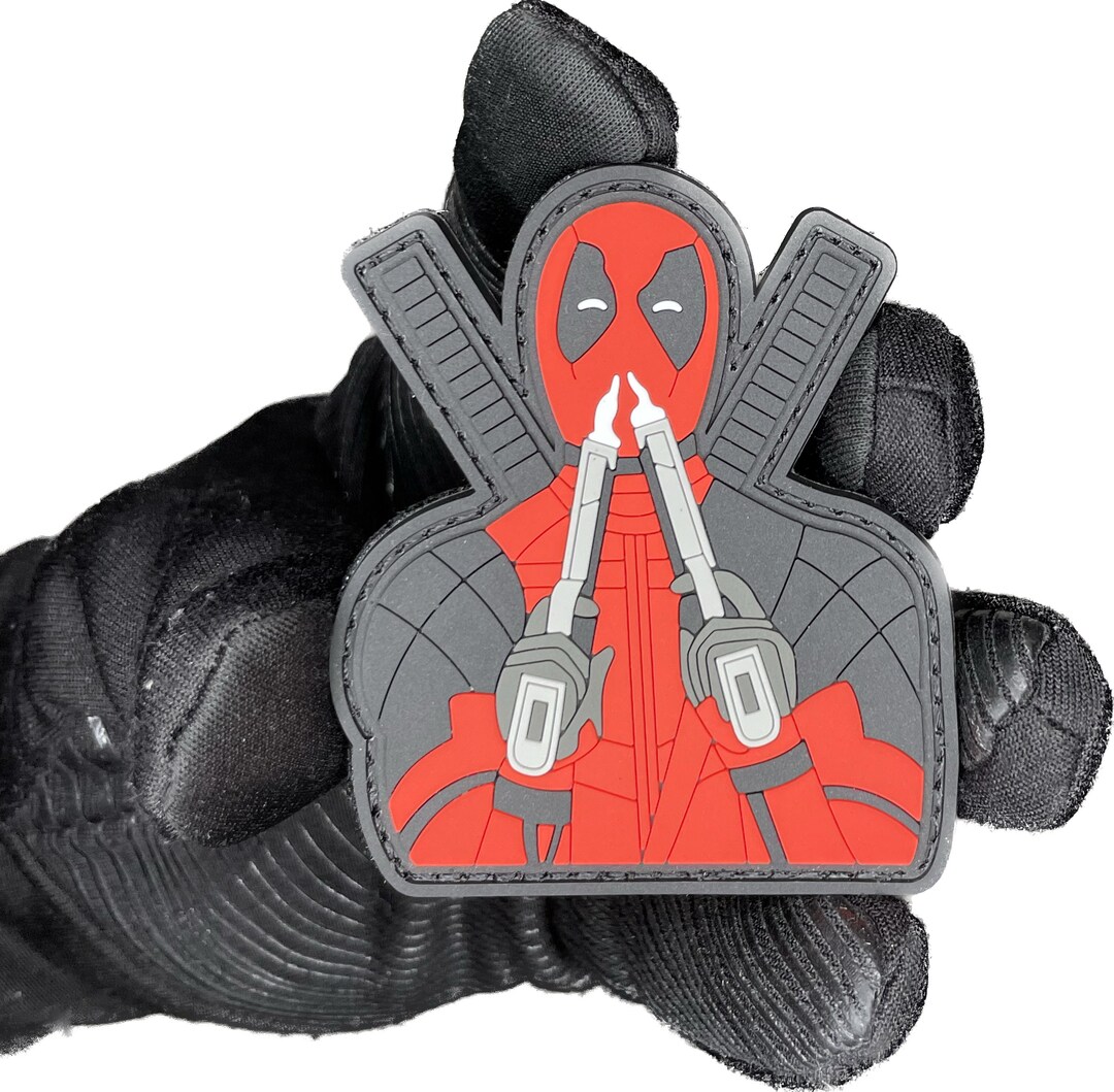 Deadpool Dual Wielding Guns Tactical PVC Rubber Morale Patch W/ Hook ...