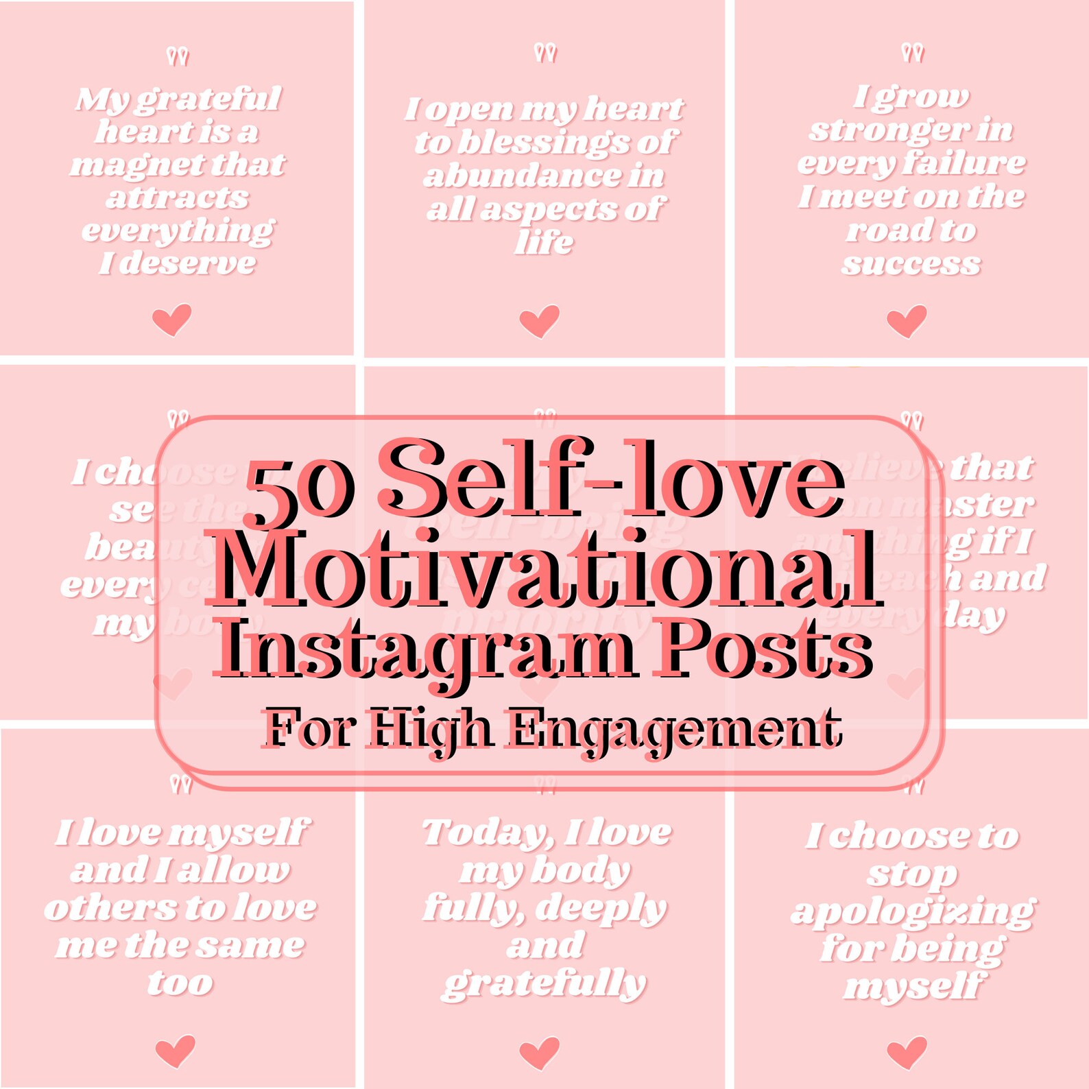 50 Self-love Motivational Instagram Posts Self Love Social | Etsy