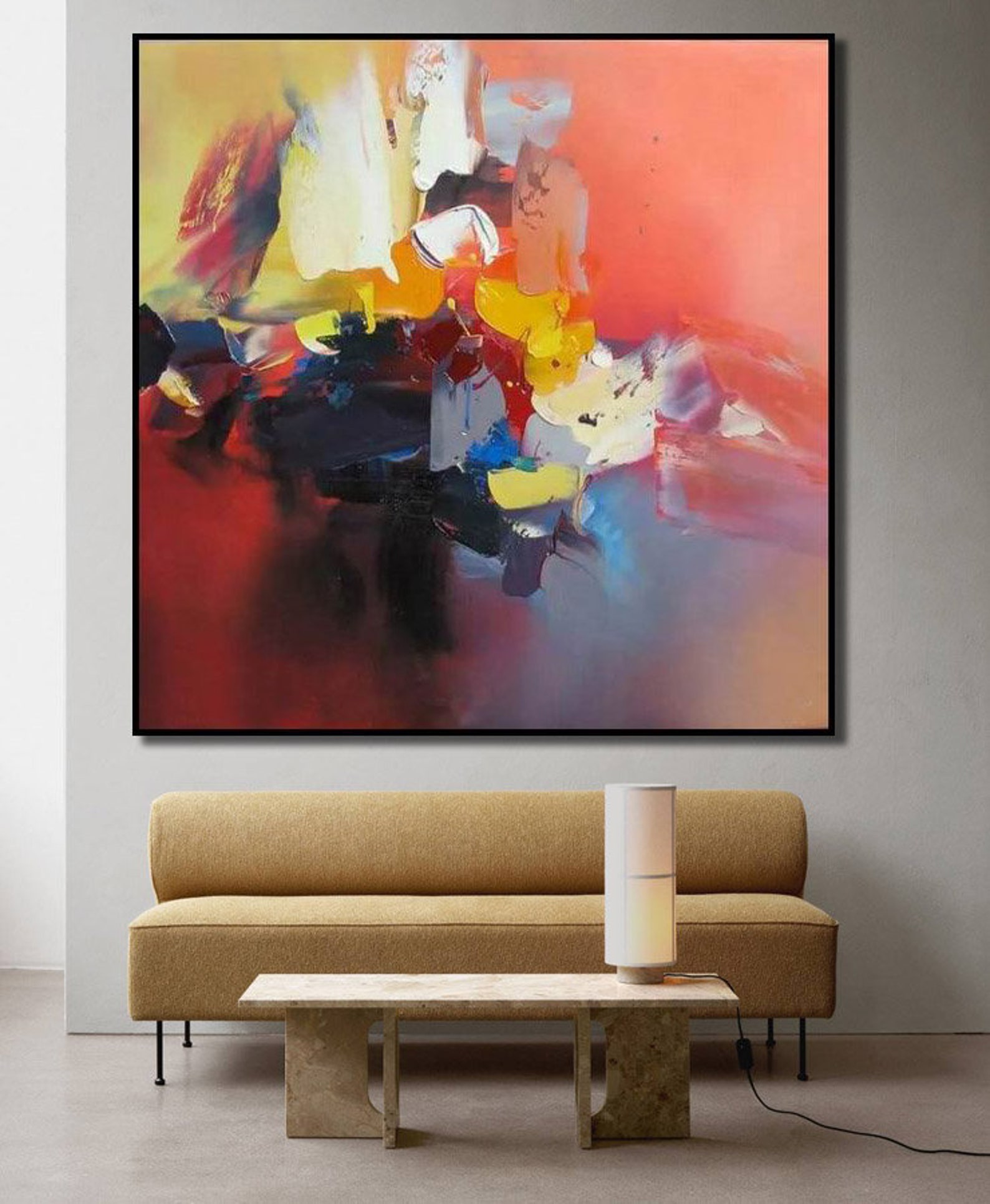 Handmade Art on Canvas, Original Canvas Painting, Large Abstract ...