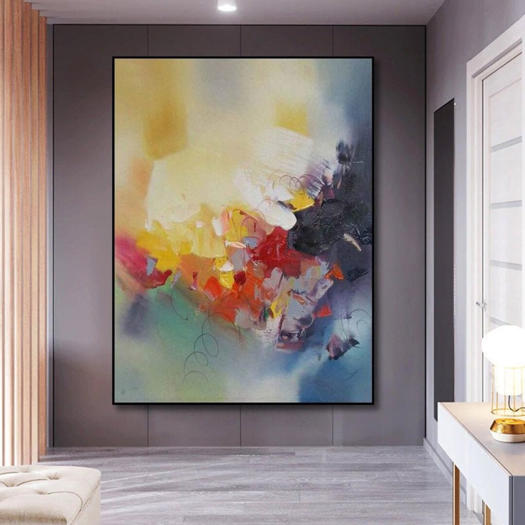 Original Canvas Painting, Large Abstract Painting, Handmade Art on ...