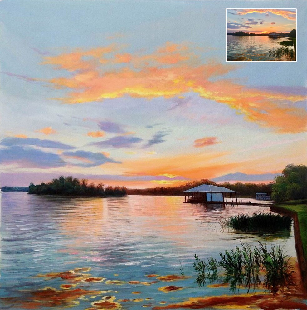 Custom landscape portrait Hand painted oil painting | Etsy