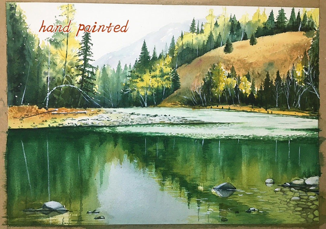 Custom Landscape Painting, Hand Painted Watercolor, Original Watercolor ...