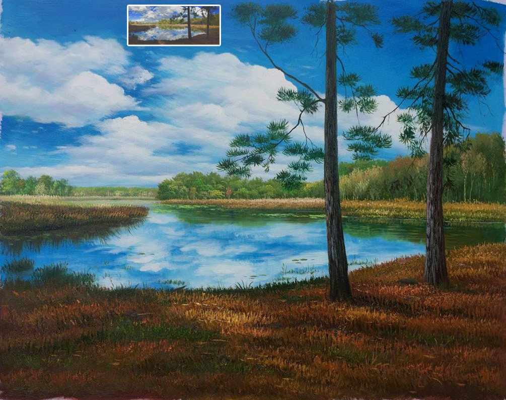 Custom landscape portrait Hand painted oil painting | Etsy