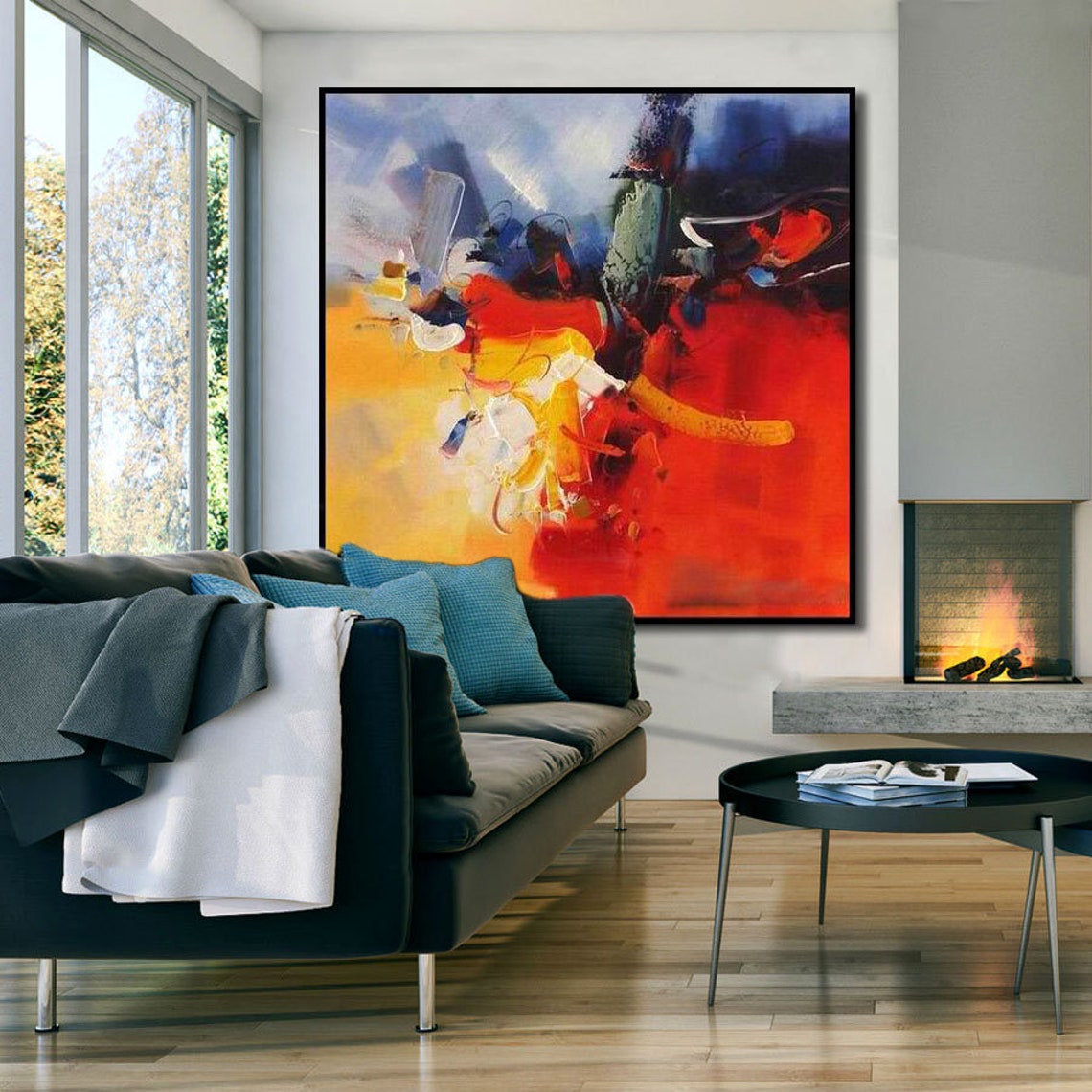 Contemporary Wall Art, Large Abstract Painting, Original Canvas ...