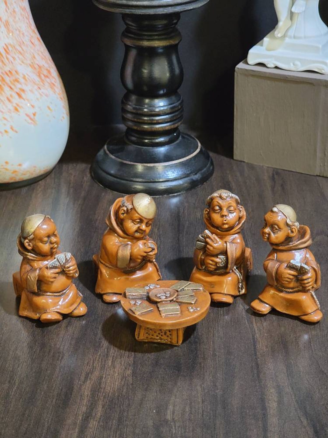 Vintage 4 Monks Playing Cards Poker Figures - Etsy