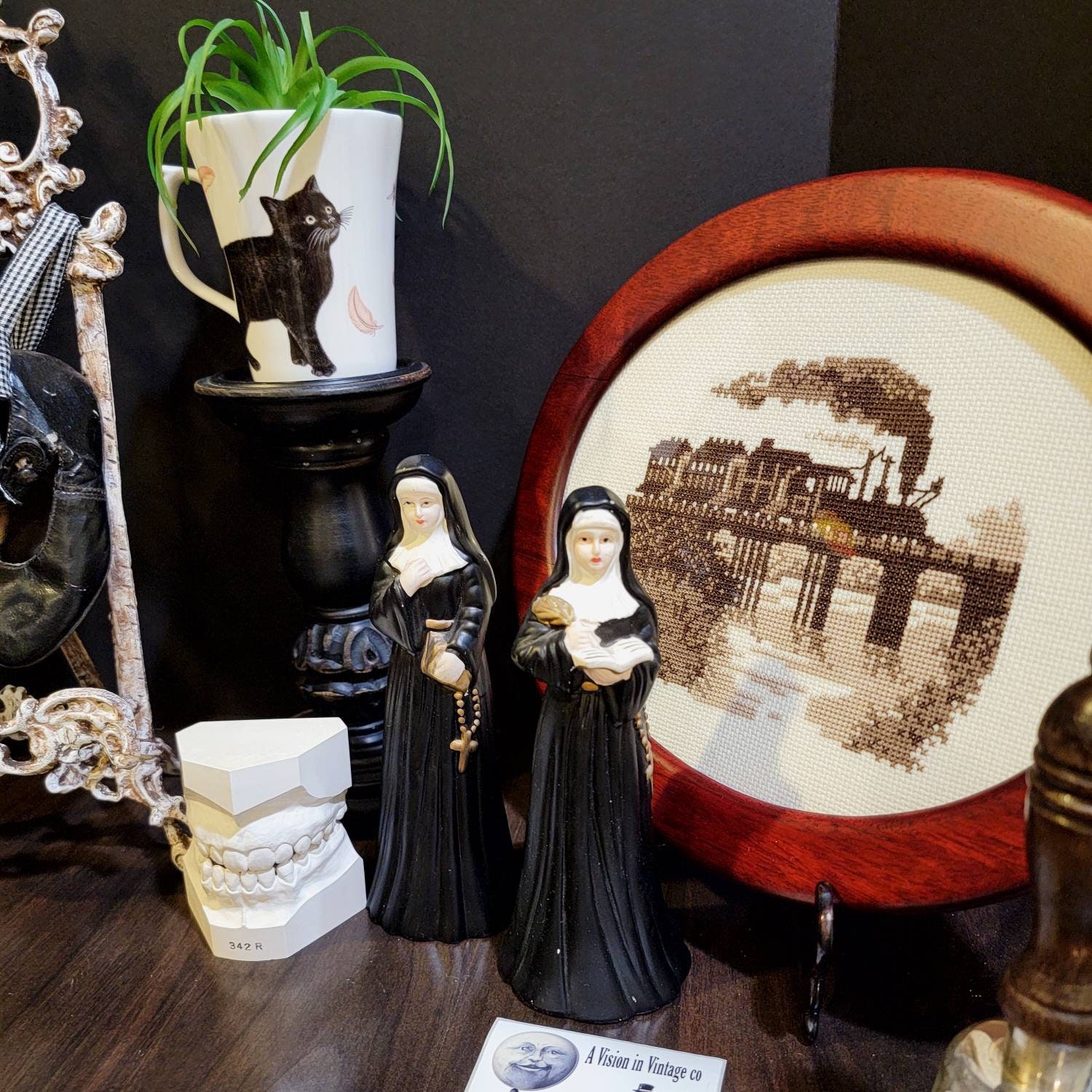 Vintage Cross Stitch Train, Locomotive, Steam Train, Steampunk ...