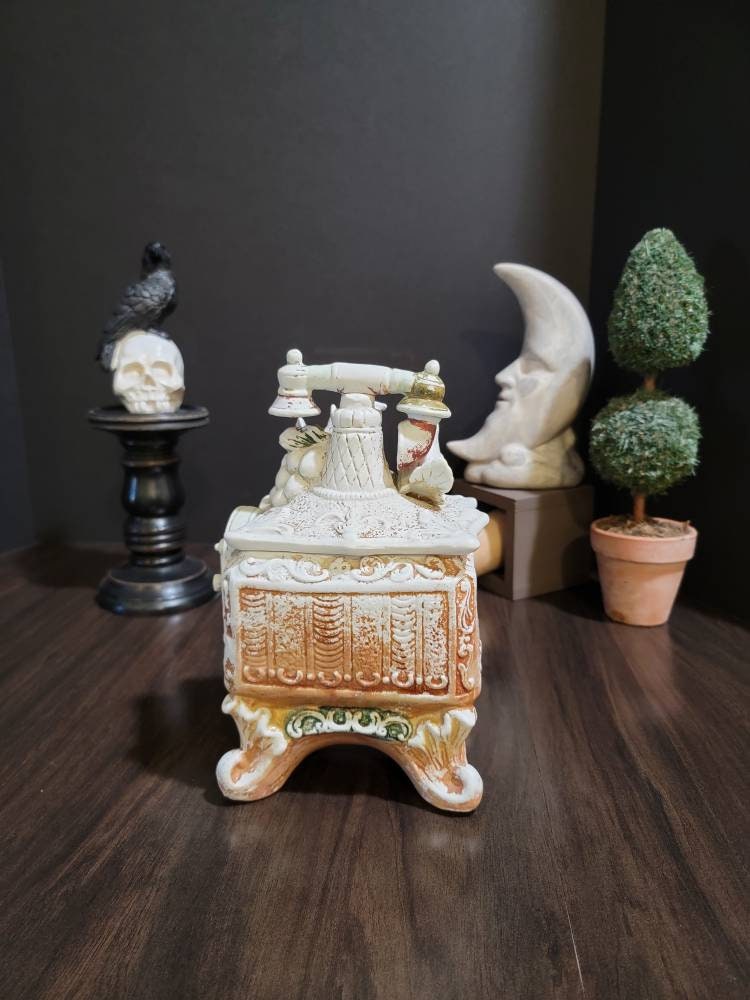 Toscano Antique 1940's Telephone Style Rotary Phone Ceramic Birds ...
