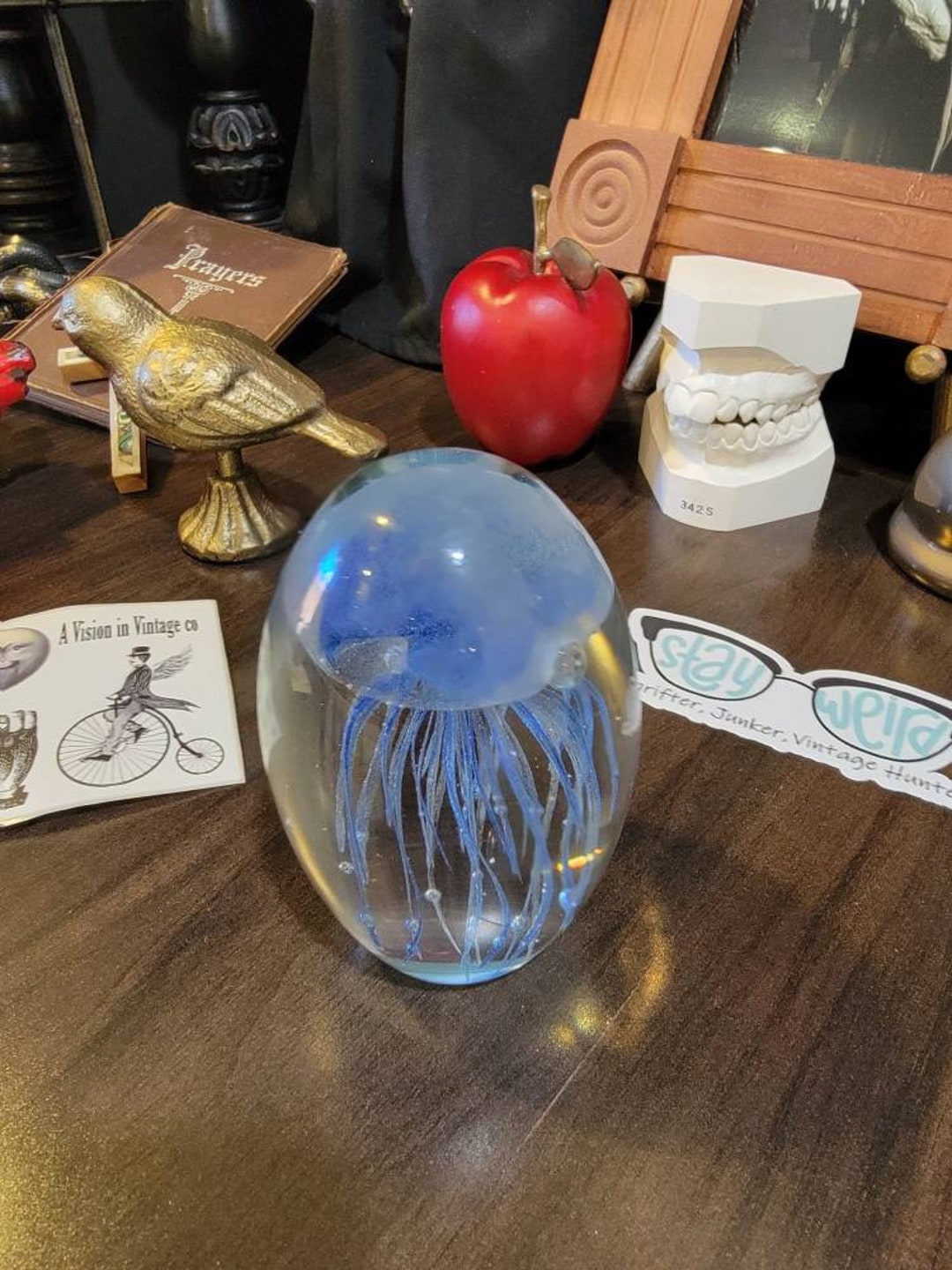 Vintage Dynasty Gallery Heirloom Collection Glass Paperweight Blue ...