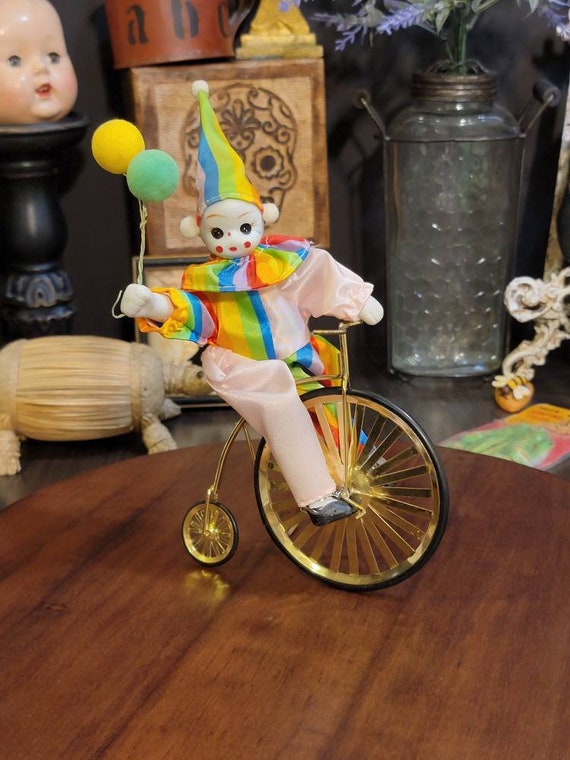 Vintage Penny Farthing Rainbow Clown Bicycle Black/gold | Etsy