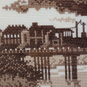 Vintage Cross Stitch Train, Locomotive, Steam Train, Steampunk ...