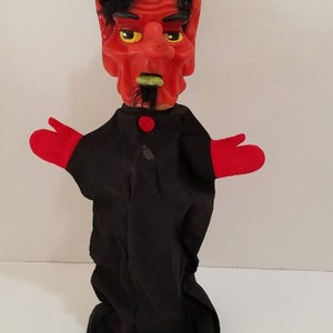 Vintage Satan Hand Puppet Theater Rubber Head Devil Lucifer Glove - Etsy