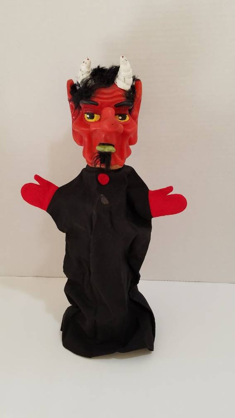 Vintage Satan Hand Puppet Theater Rubber Head Devil Lucifer Glove - Etsy