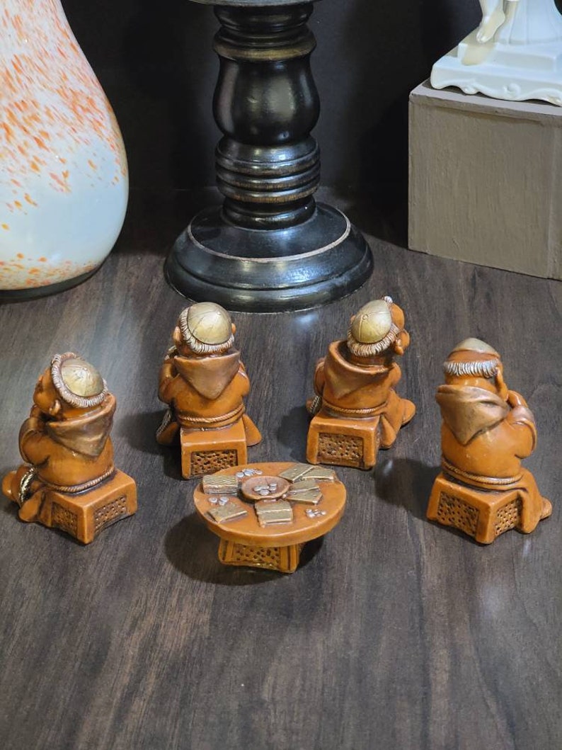 Vintage 4 Monks Playing Cards Poker Figures - Etsy